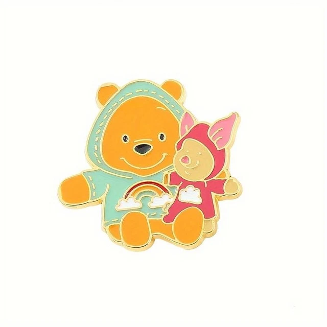 DISNEY'S WINNIE THE Pooh + Piglet Cuddling Cute Enamel Lapel Pin Badge ...