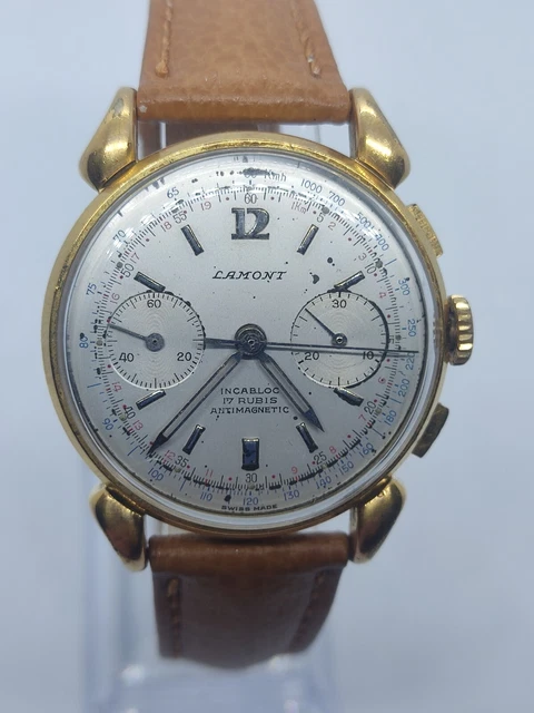 RARE VINTAGE CHRONOGRAPH Lamont Cal Landeron 248, Manual Winding, READ ...