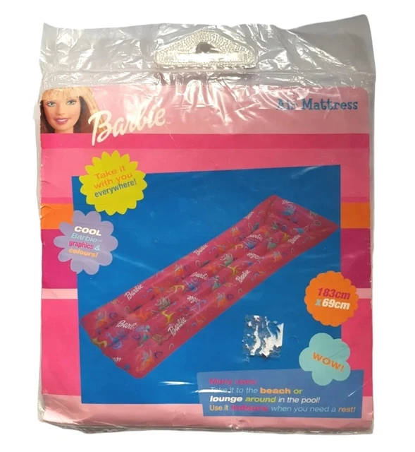2003 BARBIE MATTEL Air Mattress Pool Beach Blow Up Inflatable Bed ...