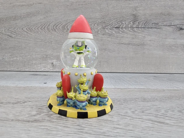 DISNEY SNOW GLOBE Toy Story Buzz Lightyear Alien Rocket Ship Pixar Mini ...