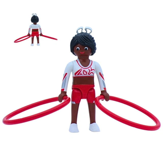 FIGURINE DE POM-POM girl Playmobil avec 2 cerceaux de danseuse EUR 3,49 ...