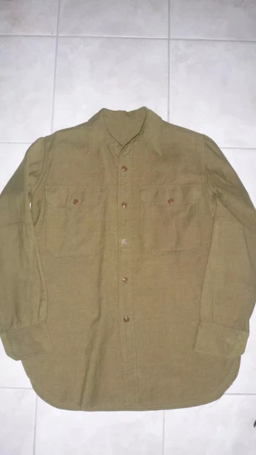 WW2 CHEMISE-EN-LAINE-MOUTARDE-US-ARMY-DE-COMBAT-PRECOCE ANNEES 30 RARE ...
