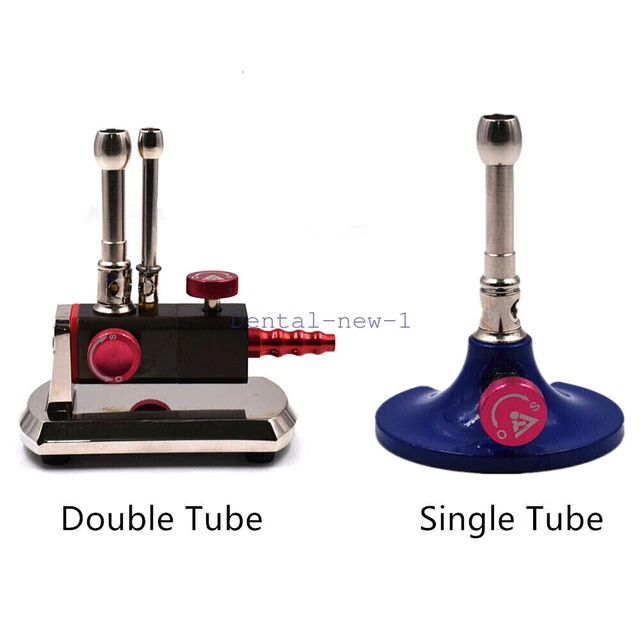 DENTAL SINGLE/DOUBLE TUBE Lab Gas Light Pipe Bunsen Burner Propane ...