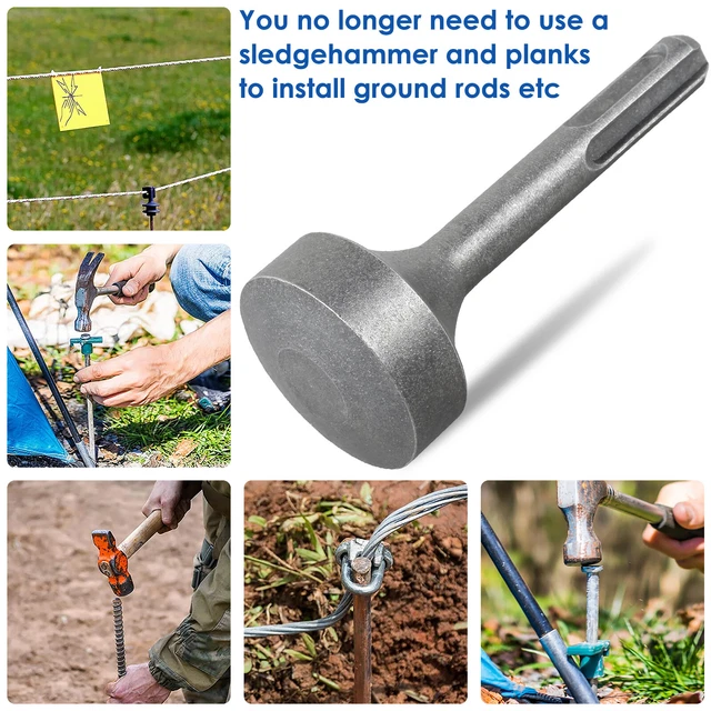 GROUND ROD DRIVER Heavy Duty SDS Plus T Post Ground Rod Driver Tool ...