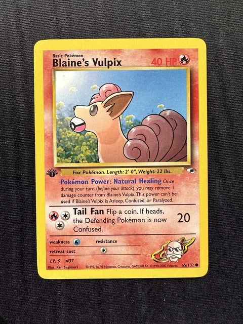 65/132 BLAINE’S VULPIX 1st Edition Gym Challenge Pokémon Card Rare NM-M ...