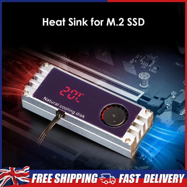 DIGITAL TEMPERATURE DISPLAY M.2 SSD Heatsink Cooler with Turbo Fan ...