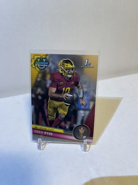 CARTE UNIVERSITAIRE DREW Pyne 1ère recrue RC 2023 Bowman chrome #37 ...