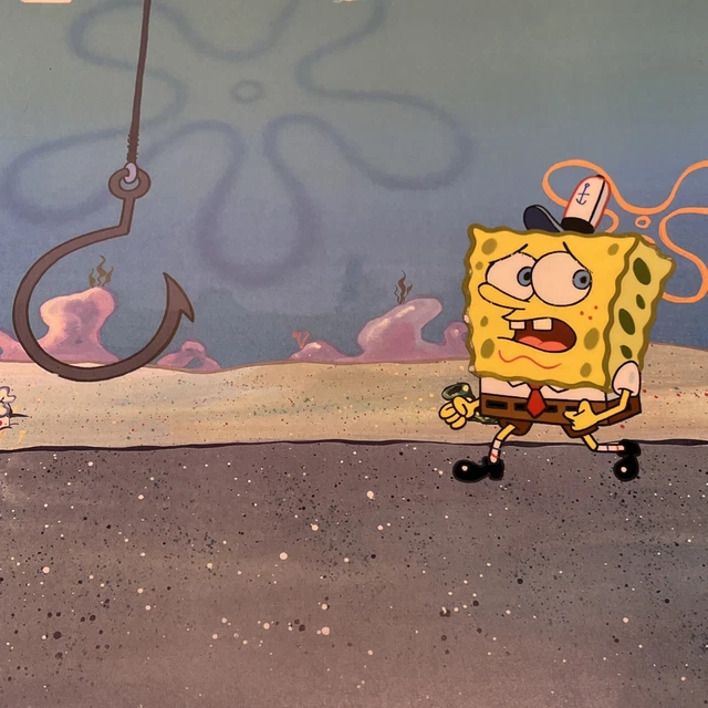 Spongebob Squarepants Cel Art Original Production Animation Hooky