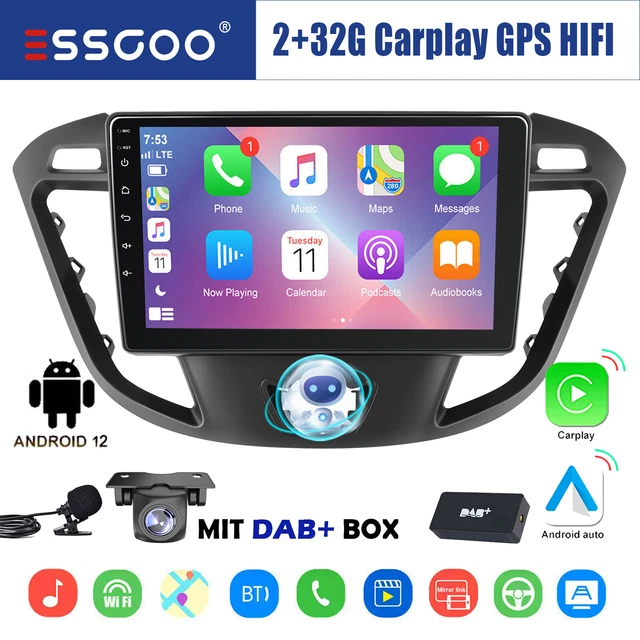 DAB + ANDROID 12 autoradio carplay GPS RDS IPS BT Kam MIK per Ford ...