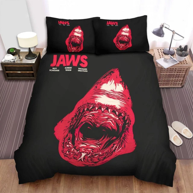 JAWS POSTER FAN Art Quilt Duvet Cover Set Soft Double Bedroom Decor ...