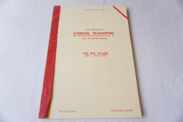 LONDON TRANSPORT STL Class Bus Fleet History PSV Circle List Book LT10 ...
