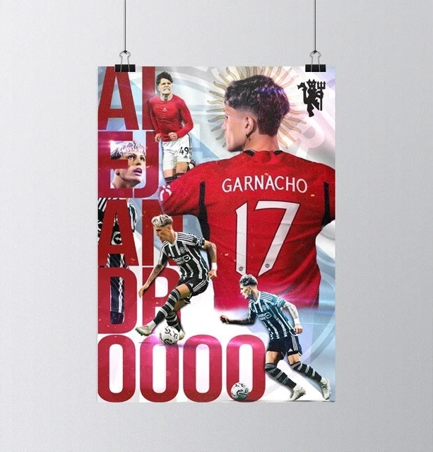 ALEJANDRO GARNACHO MANCHESTER United A3 FOOTBALL PRINT Other Sizes ...