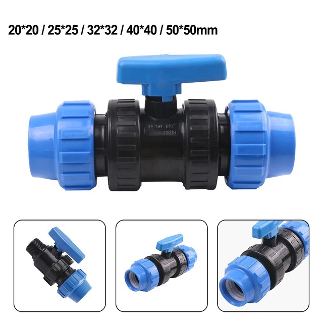 WATER PIPE FITTINGS PE PE Compression Clamp Connector 50mm x 50mm Blue ...