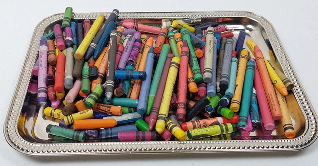 BULK LOT VTG 1990s Scrap Crayons Mixed Colors Part Pieces Crafts ...