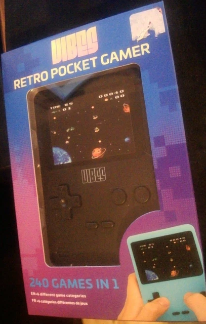 VIBES RETRO POCKET Gamer (Handheld) 240 Games In 1. Black. New/boxed ...