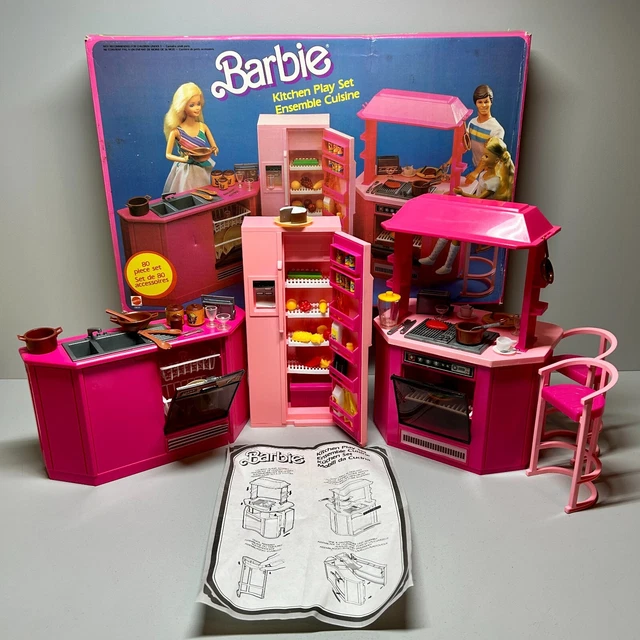 VINTAGE BARBIE KITCHEN Play Set 99% Complete BOXED Mattel 1986 £44.99 ...
