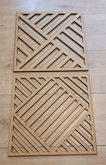 SALE* HERRRINGBONE GRATE Squares Screen Pair Decorative Panel 6mm 30cm ...