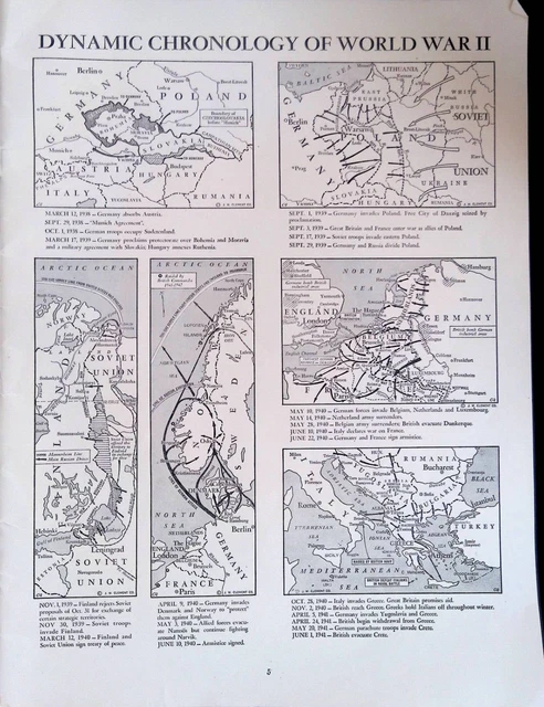 MAPS CHRONOLOGY EVENTS World War II 2-Sided Through November 1942 10.5 ...