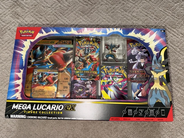 POKEMON TCG MEGA Lucario ex Premium Figure Collection Box sigillato con ...