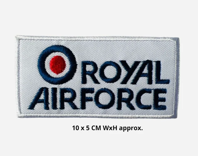 ROYAL AIR FORCE Logo RAF-Embroidered Iron On/Sew On Patch Badge Jacket ...