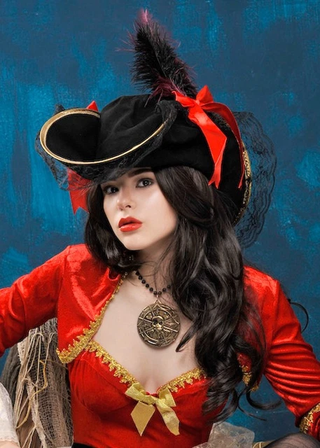 DELUXE FANCY DRESS Pirate Hat with Feather £15.99 - PicClick UK
