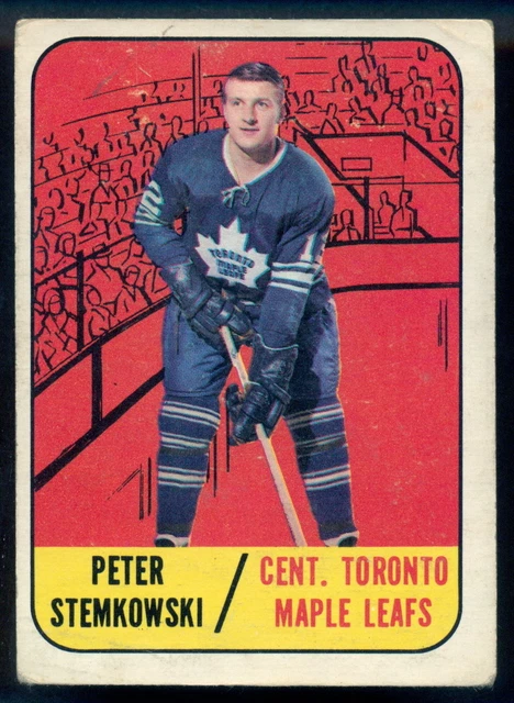 1967-68 TOPPS HOCKEY #12 Peter Stemkowski Vg-Ex Toronto Carte Feuilles ...