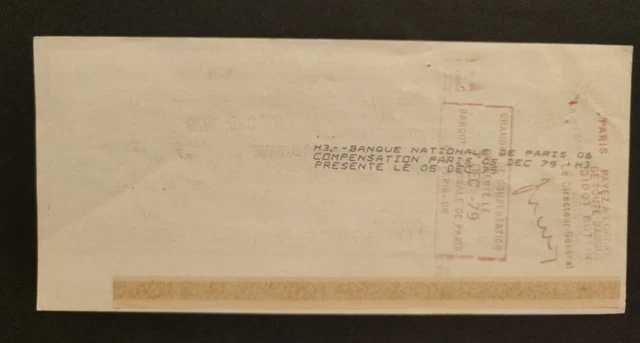 GREECE 🇬🇷 CHECK exchange 1979 in French Francs 🇬🇷Griechenland Grecia ...
