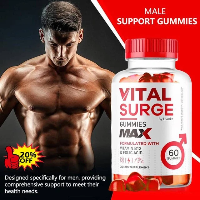VITAL SURGE TESTO Gummies,1000MG Gomitas Mens Supplement (60Gummies ...