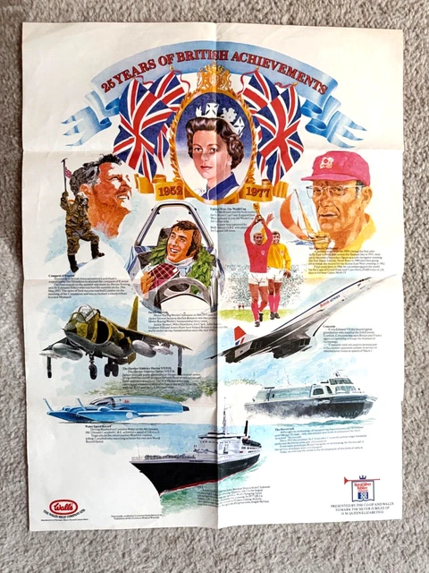 H.M QUEEN ELIZABETH Silver Jubilee Poster Wall's/CO-OP Royal Faces 25 ...