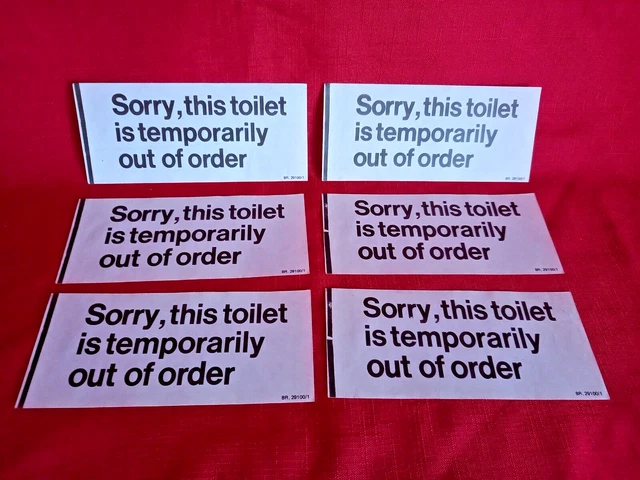JOBLOT OF SIX, Vintage British Railways, Toilet Out Of Order, Stickers ...
