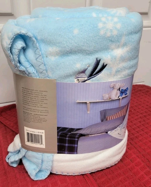 NEW MARTHA STEWART Collection Winter Snowman Holiday Throw Blanket ...