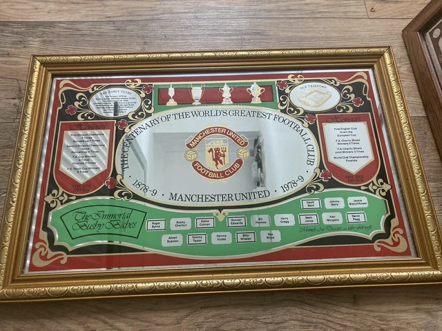 MANCHESTER UNITED FOOTBALL Club Rare Vintage Centenary Mirror 1978-79 £ ...