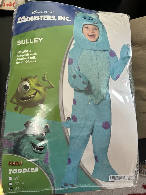 DISNEY PIXAR MONSTERS Inc Sully Plush Full Body Costume 4T 5T 6T ...