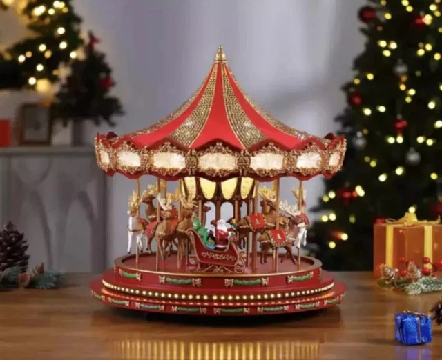 MR CHRISTMAS 17& Christmas Marquee Large Deluxe Carousel Xmas ...
