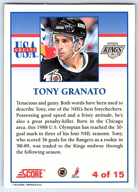 1992-93 SCORE USA Greats Tony Granato Los Angeles Kings #4 EUR 2,24 ...