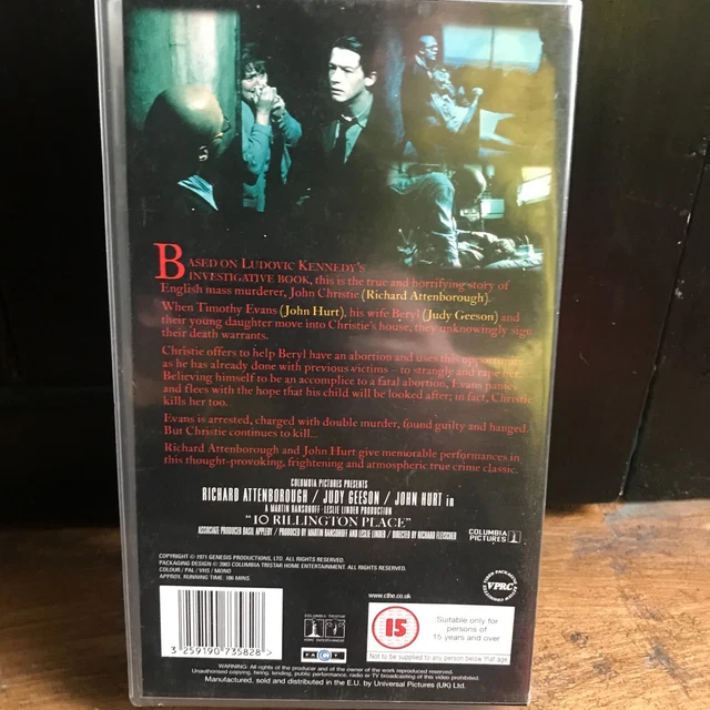 VHS VIDEO TAPE PAL, 10 RILLINGTON PLACE TRUE STORY OF JOHN CHRISTIE, £0 ...
