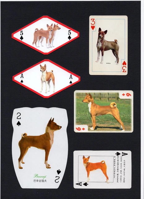 BASENJI MOUNTED COLLECTION Of Vintage Dog Playing Cards Great Gift EUR ...