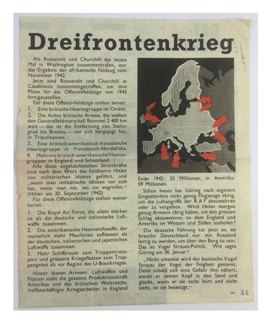 ORIGINAL WW2 BRITISH Air Drop Leaflet. - Code G.4. - 1943. £16.00 ...