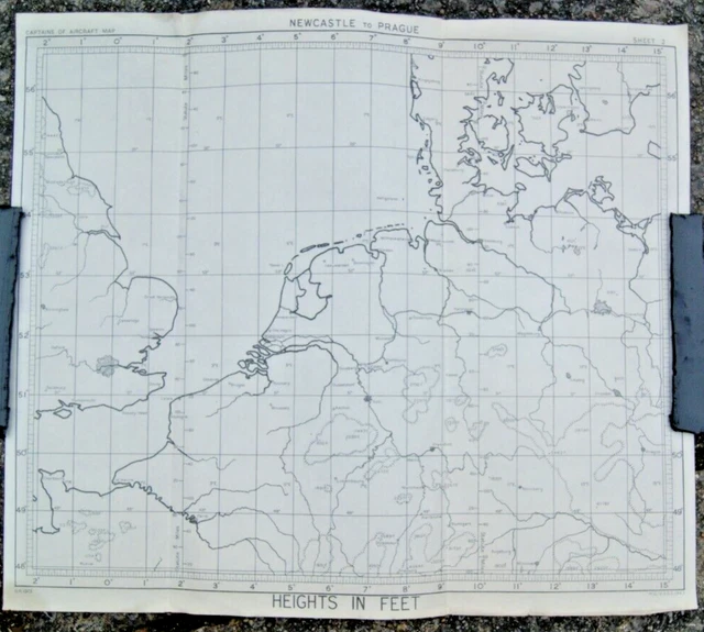 RAF WW2 MAP Ordnance Survey Aeronautical Aircraft Air Force Newcastle to Prague £59.90 - PicClick UK
