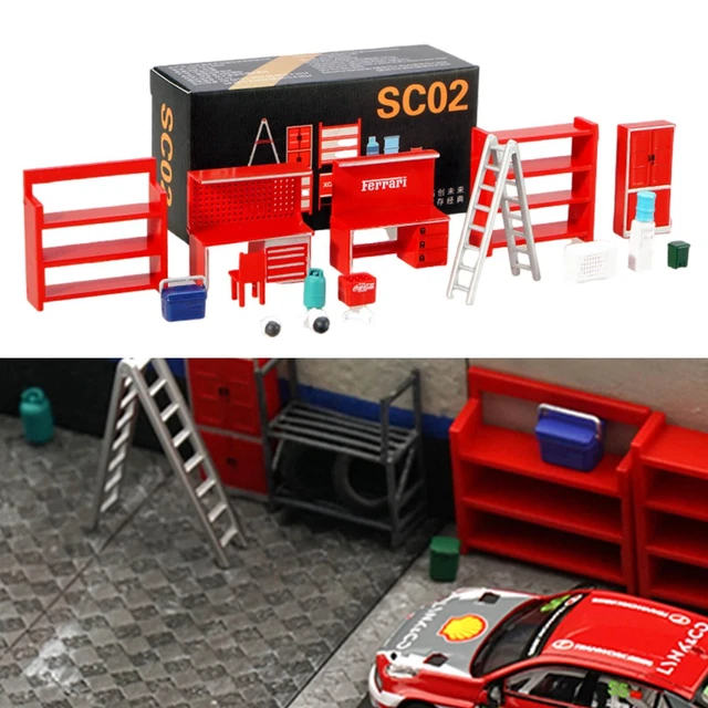 1/64 DIORAMA MODEL Car Garage Maintenance Tools Display Scenery Model ...