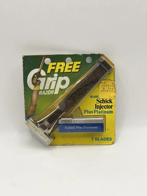 VINTAGE SCHICK GRIP Razor INJECTOR Plus Platinum NOS Single Edge 7 ...