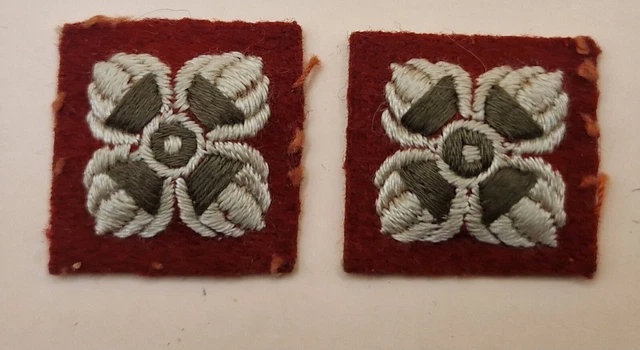 WW2 BRITISH ARMY Officer 2nd Lieutenant Embroidered Rank Pips Set Dark ...