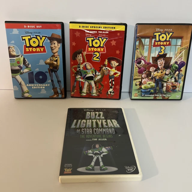 LOT DISNEY'S TOY Story DVDs 1-3 in Plus Buzz Lightyear Of Star Command ...