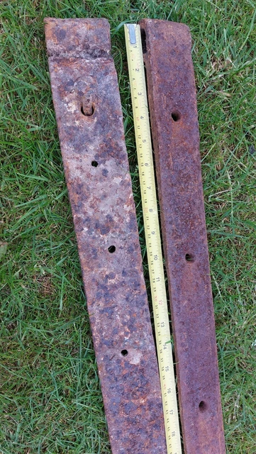 2 LARGE ANTIQUE/VINTAGE Farm Gate/Barn Door Wrought Iron Hinge Plate ...