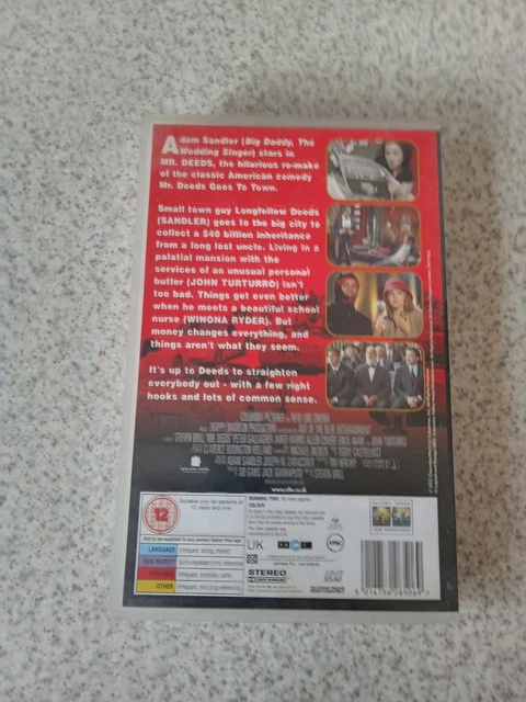 MR DEEDS BIG Box VHS Video Tape 2002 ADAM SANDLER WINONA RYDER JARED ...