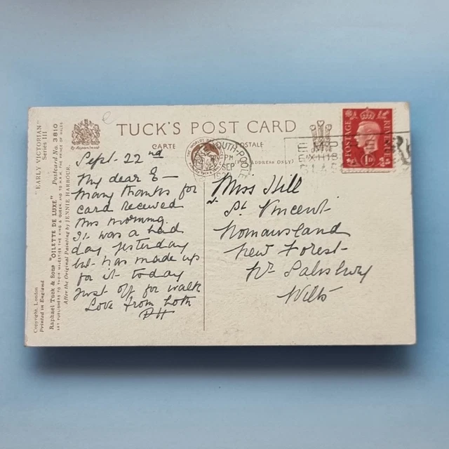 ARTIST SIGNED POSTCARD 1933 Glamour Fur Muff Gallant Gent Jennie ...