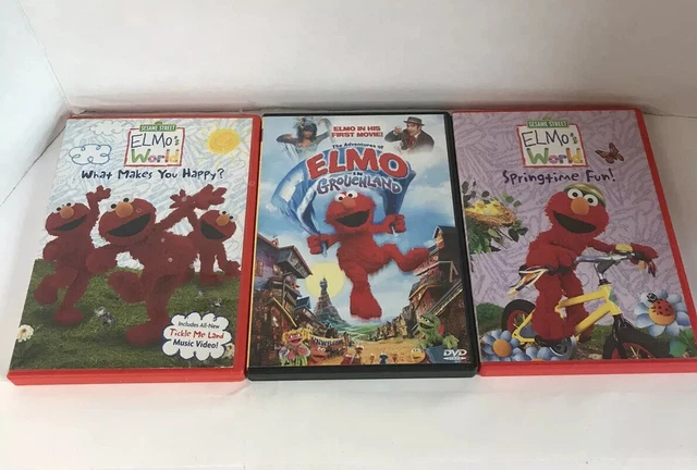 LOT OF 5 Sesame Street Elmo DVDs Elmo Monster Songs Stories and More ...