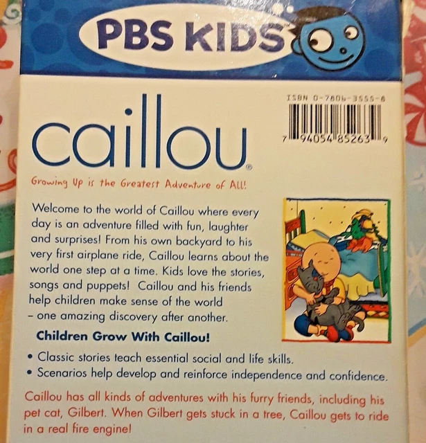 CAILLOU VHS VIDEO Tape PBS Kids "Caillou's Furry Friends" Learning Fun ...