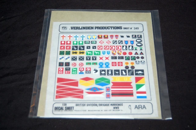VERLINDEN 1/35 DRY Transfer Decals British WW2 Division/Brigade ...