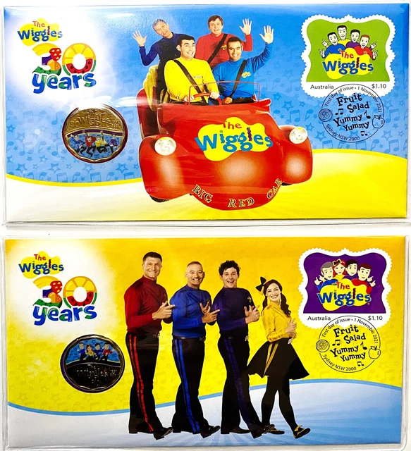 2021 THE OLD & NEW Wiggles 30 Years 2 PNCs Colour Scalloped 30c Coins ...